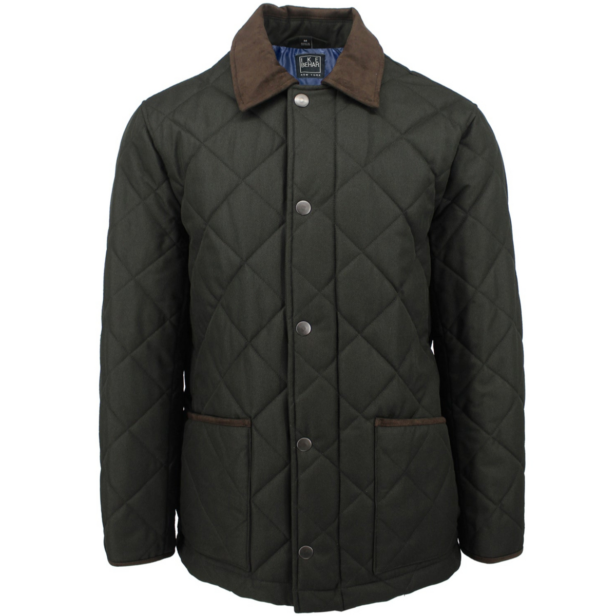 Men's Olive Green Enfield Quilted Jacket Coat – Ike Behar
